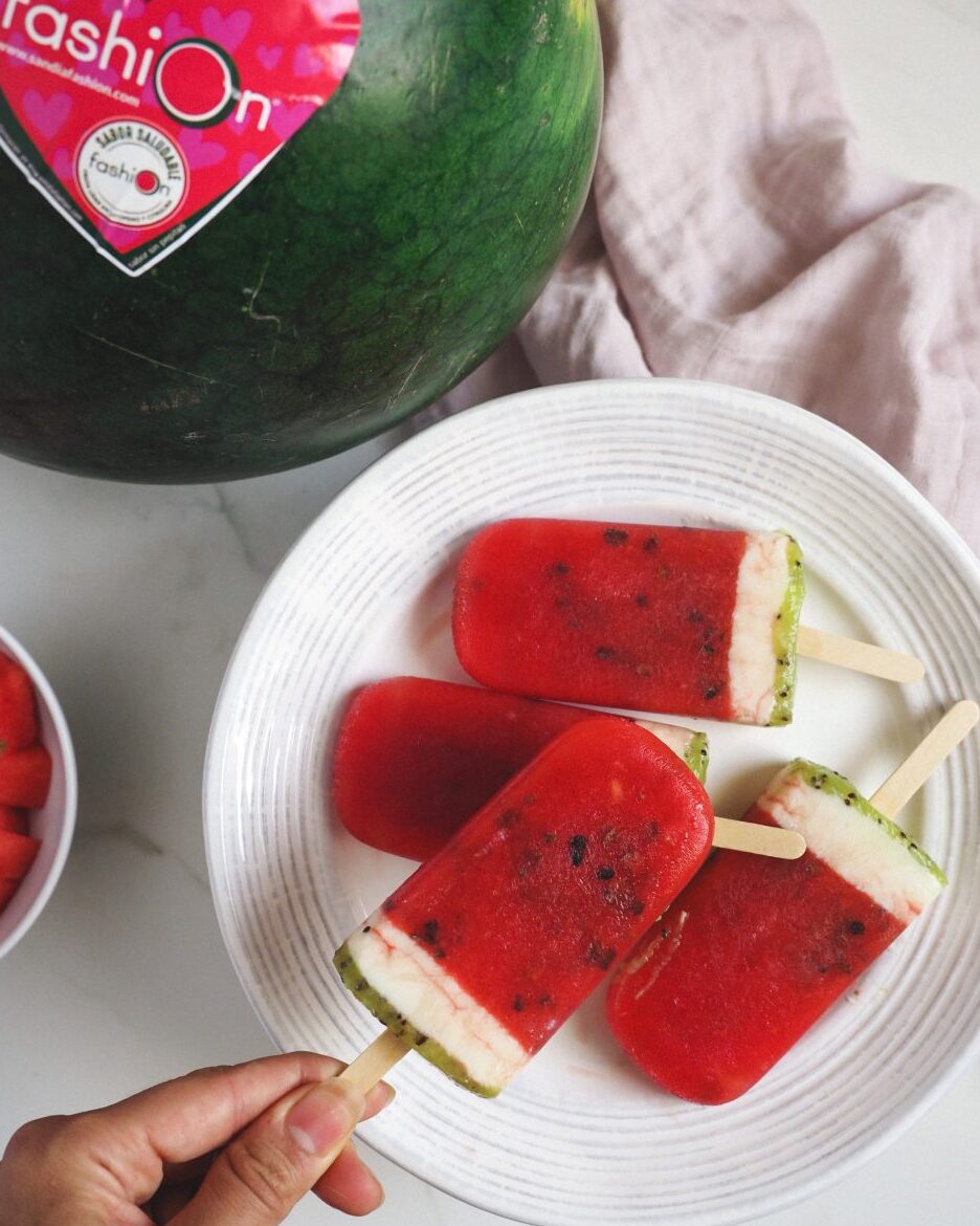 Receta VEGANA de POLOS de SANDÍA - FRESCOS y DELICIOSOS